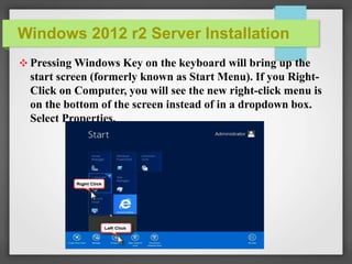 Windows 2012 r2 server installation | PPTX
