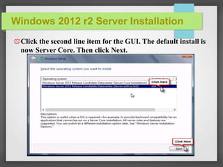 Windows 2012 r2 server installation | PPTX