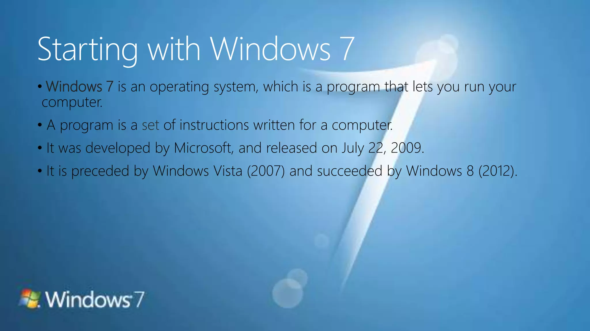 Microsoft Windows 7 | PPTX