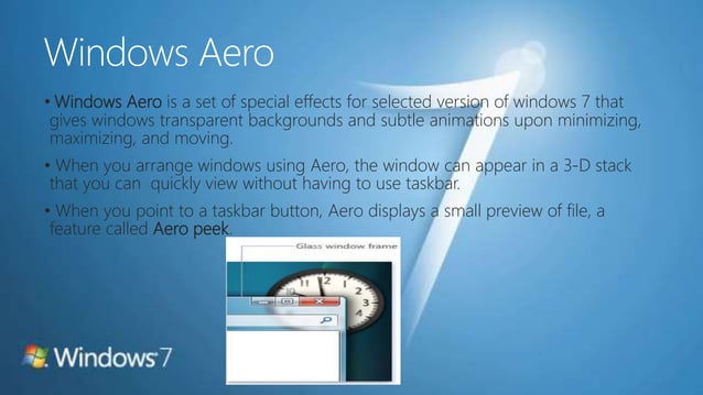 Microsoft Windows 7 | PPTX | Operating Systems | Computer Software and ...