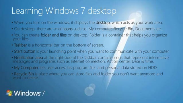 Microsoft Windows 7 | PPTX | Operating Systems | Computer Software and ...