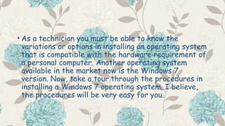 Windows 7 Installation | PPT