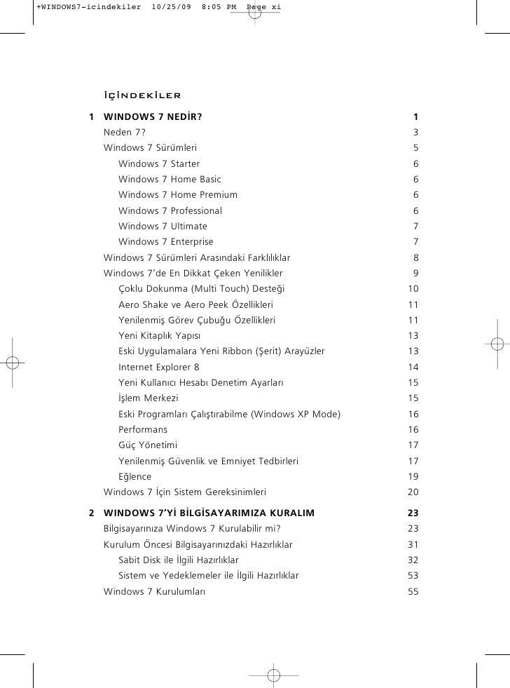 +Windows7 Icindekiler
