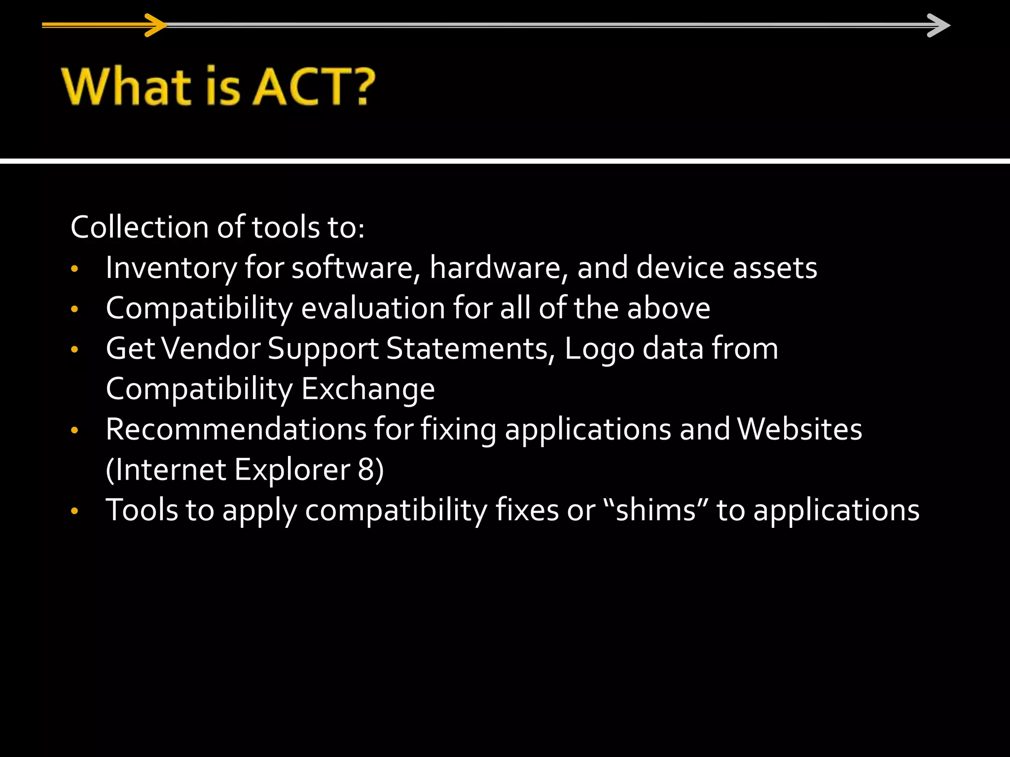 Windows 7 Application Compatibility Toolkit 5 5 Overview Ppt