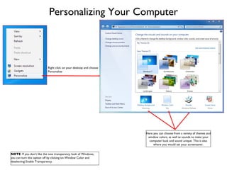 Windows 7 basics | PPT | Operating Systems | Computer Software and ...