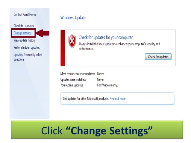 Windows 7 : Change Windows Update Settings