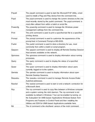 Windows 7 command prompt commands | PDF