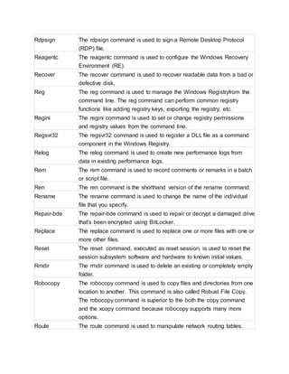 Windows 7 command prompt commands | PDF