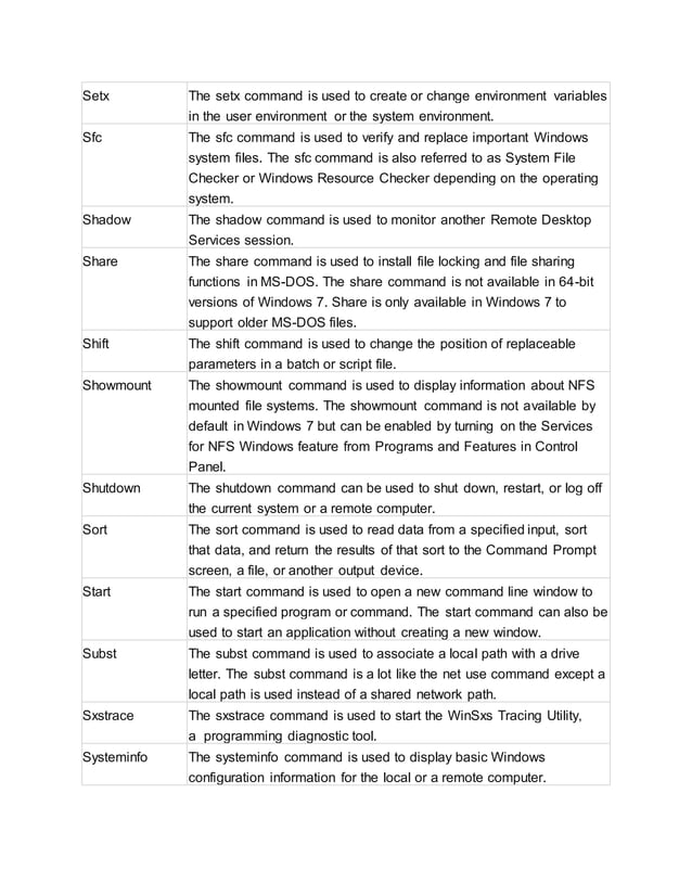 Windows 7 command prompt commands | PDF