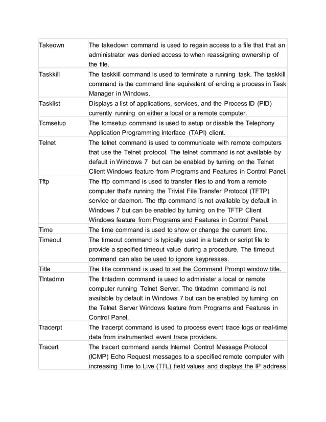 Windows 7 command prompt commands | PDF