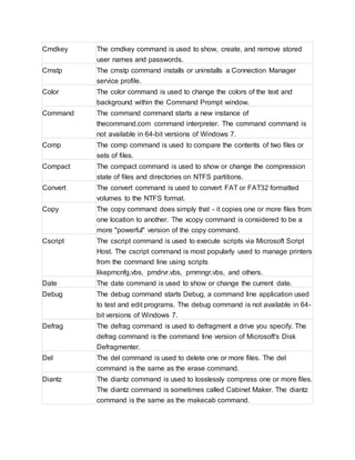 Windows 7 command prompt commands | PDF