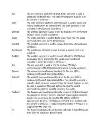 Windows 7 command prompt commands | PDF