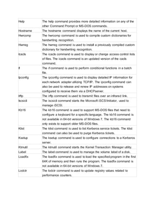 Windows 7 command prompt commands | PDF