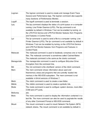 Windows 7 command prompt commands | PDF