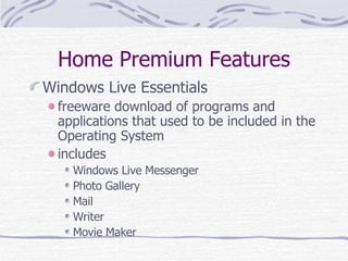 Windows 7 Component Research | PPT