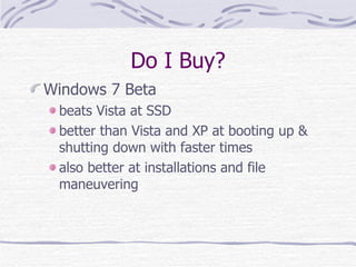 Windows 7 Component Research | PPT