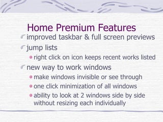 Windows 7 Component Research | PPT