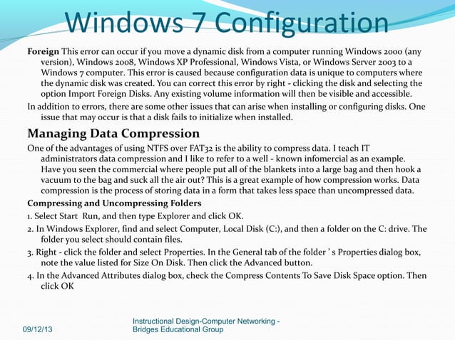 Windows 7 configuration | PPT