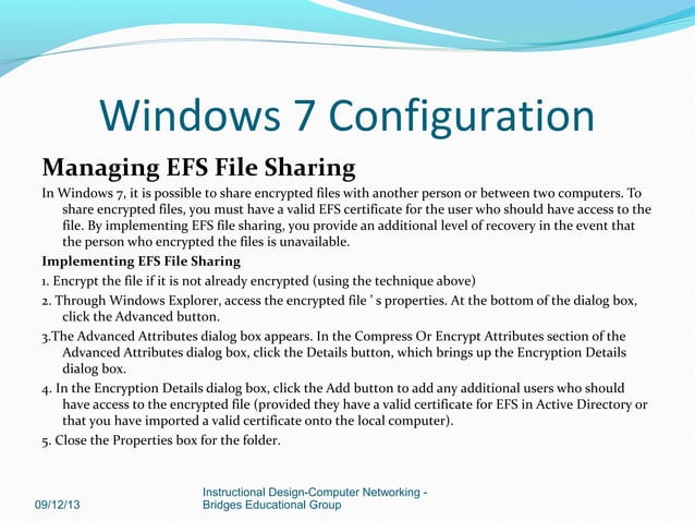 Windows 7 configuration | PPT