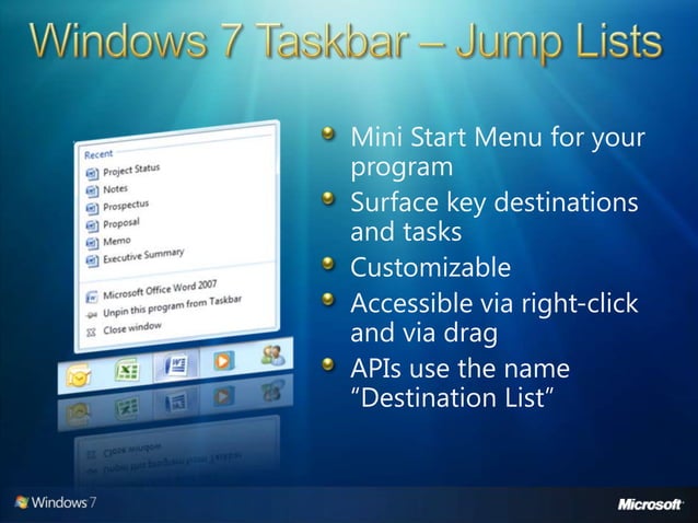 Windows 7 Developer Overview | PPTX