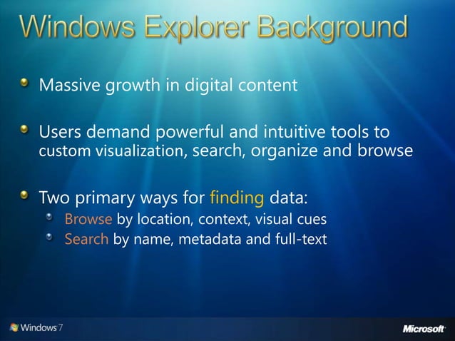 Windows 7 Developer Overview | PPTX