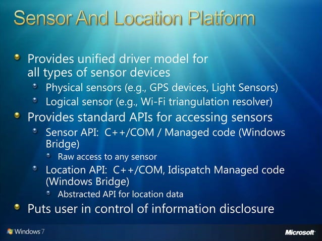 Windows 7 Developer Overview | PPTX