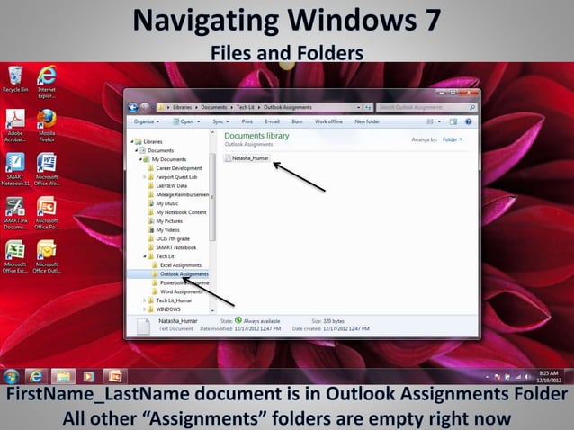 Windows 7 Files & Folders | PPTX | Operating Systems | Computer ...