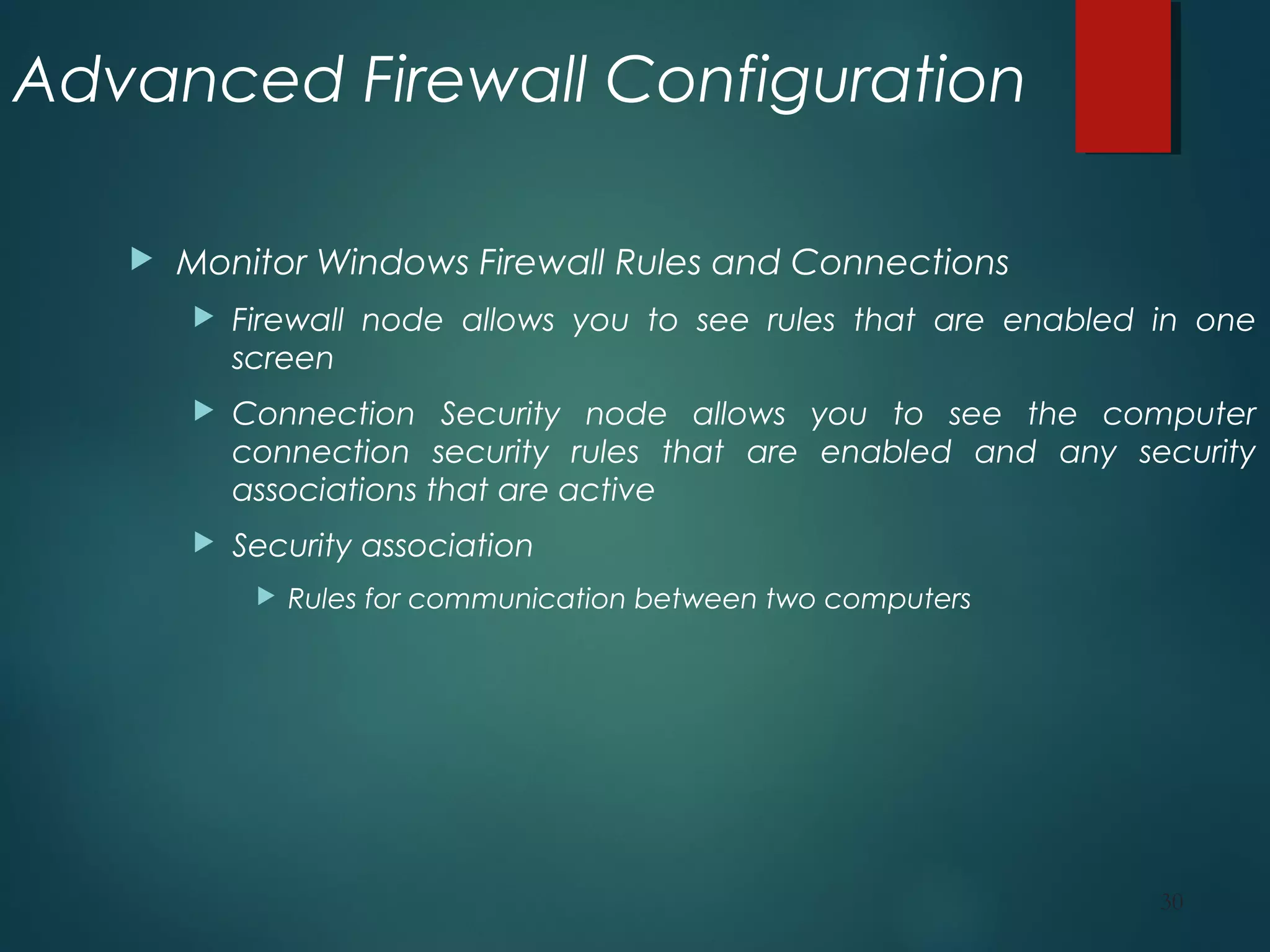 Windows 7 firewall & its configuration | PPT