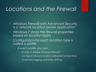 Windows 7 firewall & its configuration | PPT