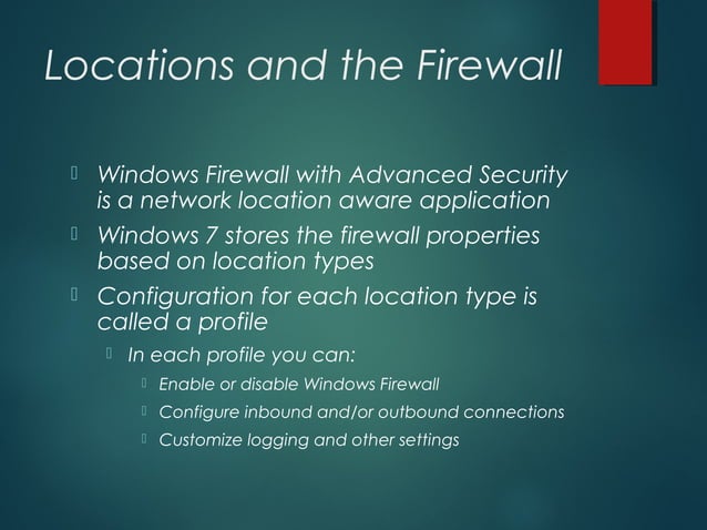 Windows 7 firewall & its configuration | PPT