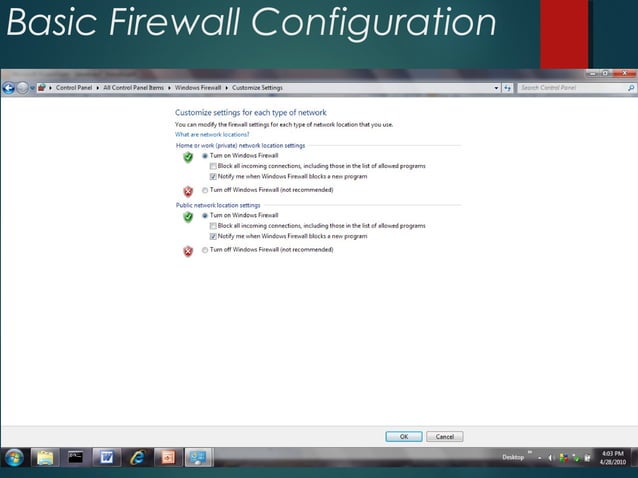 Windows 7 firewall & its configuration | PPT
