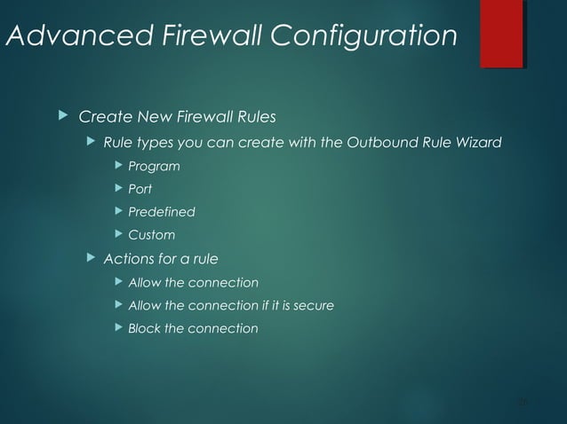 Windows 7 firewall & its configuration | PPT