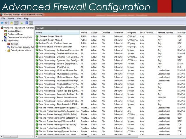 Windows 7 firewall & its configuration | PPT