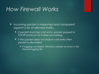 Windows 7 firewall & its configuration | PPT