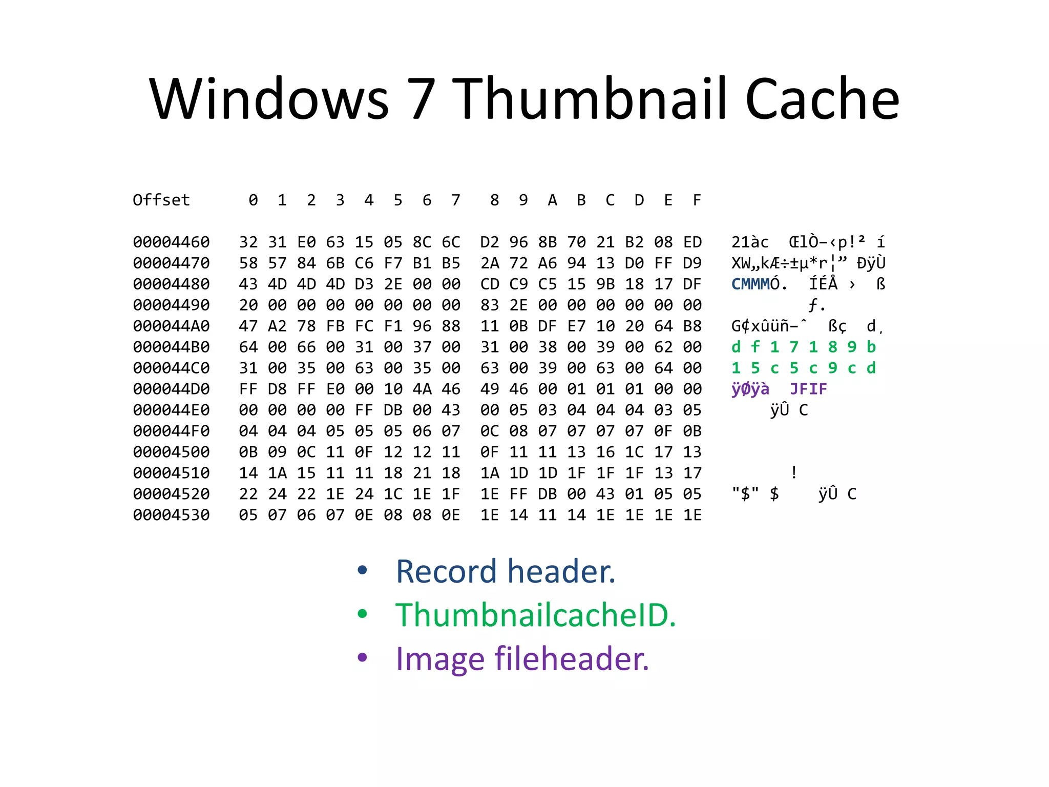 Windows 7 forensics thumbnail-dtl-r4 | PPTX | Operating Systems | Computer Software and Applications