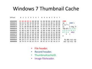 Windows 7 forensics thumbnail-dtl-r4 | PPTX