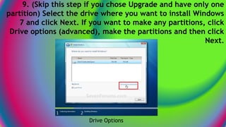 How to install Windows 7 | PPT