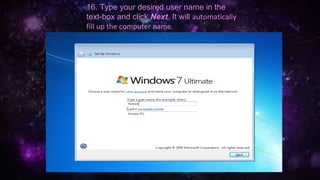 Windows 7 installation | PPT