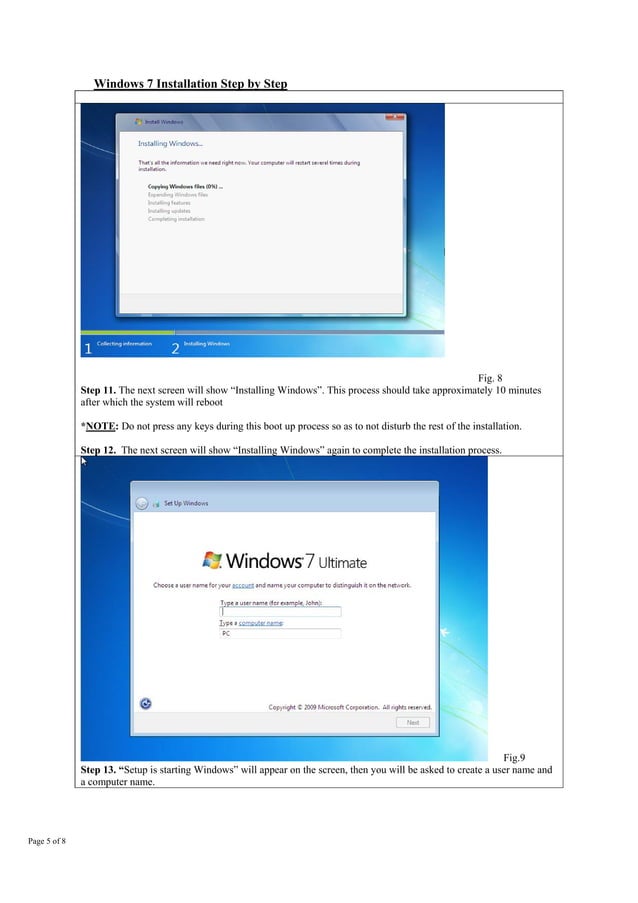 Windows 7 installation step by step | PDF