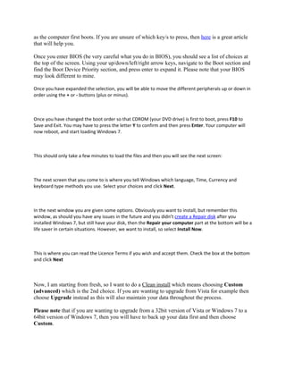 Windows 7 installation tutorial | PDF