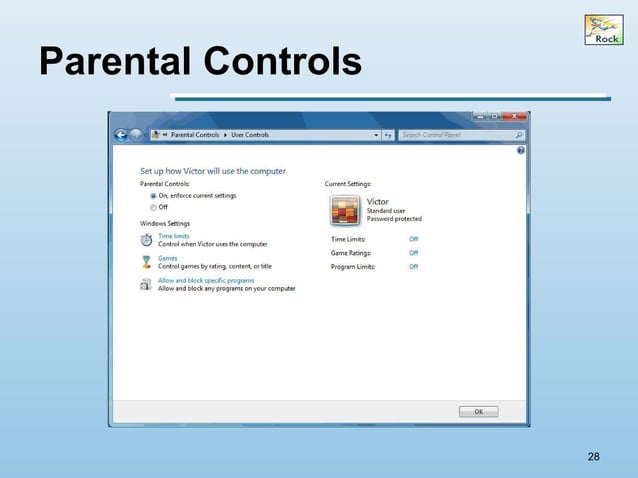 Windows 7 interface | PPT | Search | Internet
