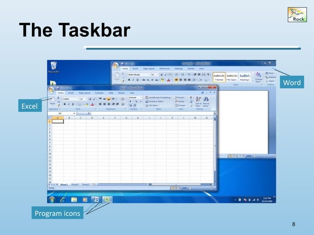 Windows 7 interface | PPT | Search | Internet