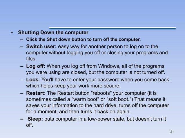Windows 7 Interface.pptx | Operating Systems | Computer Software and ...