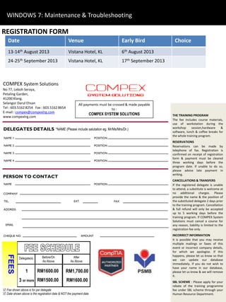 Windows 7 Maintenance & Troubleshooting | PDF