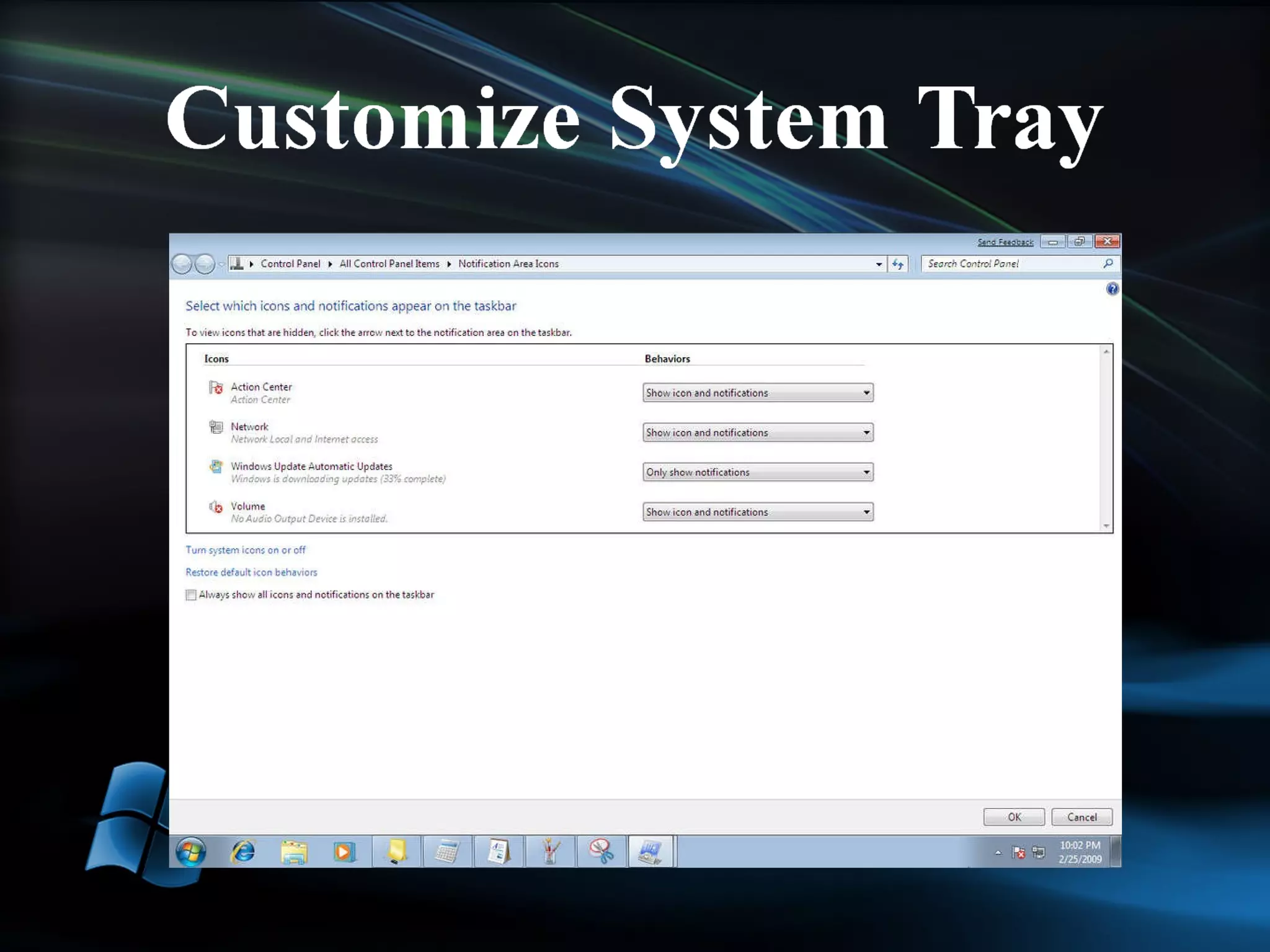 Windows 7 (modified to fit training) | PPT