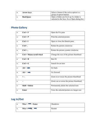 Windows 7 OS shortcuts | PDF