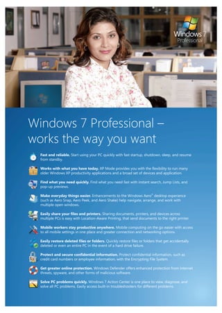 Windows 7 Professional Screenshots