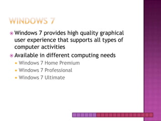 Windows 7 project final | PPT