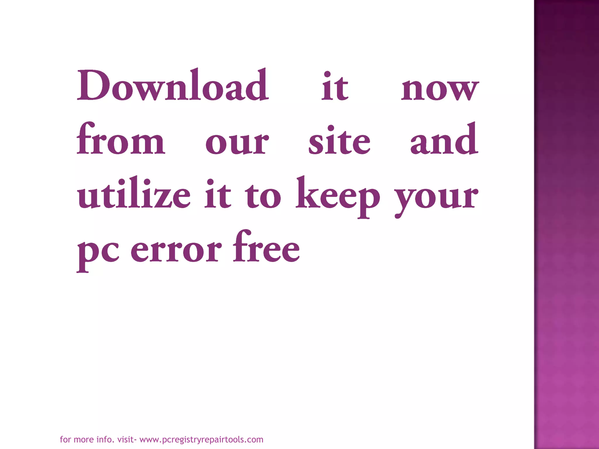 Windows7 registry cleaner | PPTX