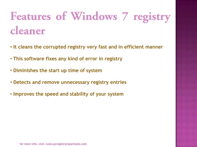 Windows7 registry cleaner | PPT